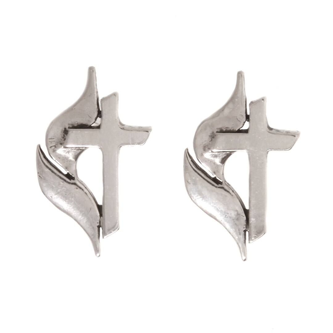 Methodist Cross Sterling Silver Stud Earrings - Etsy