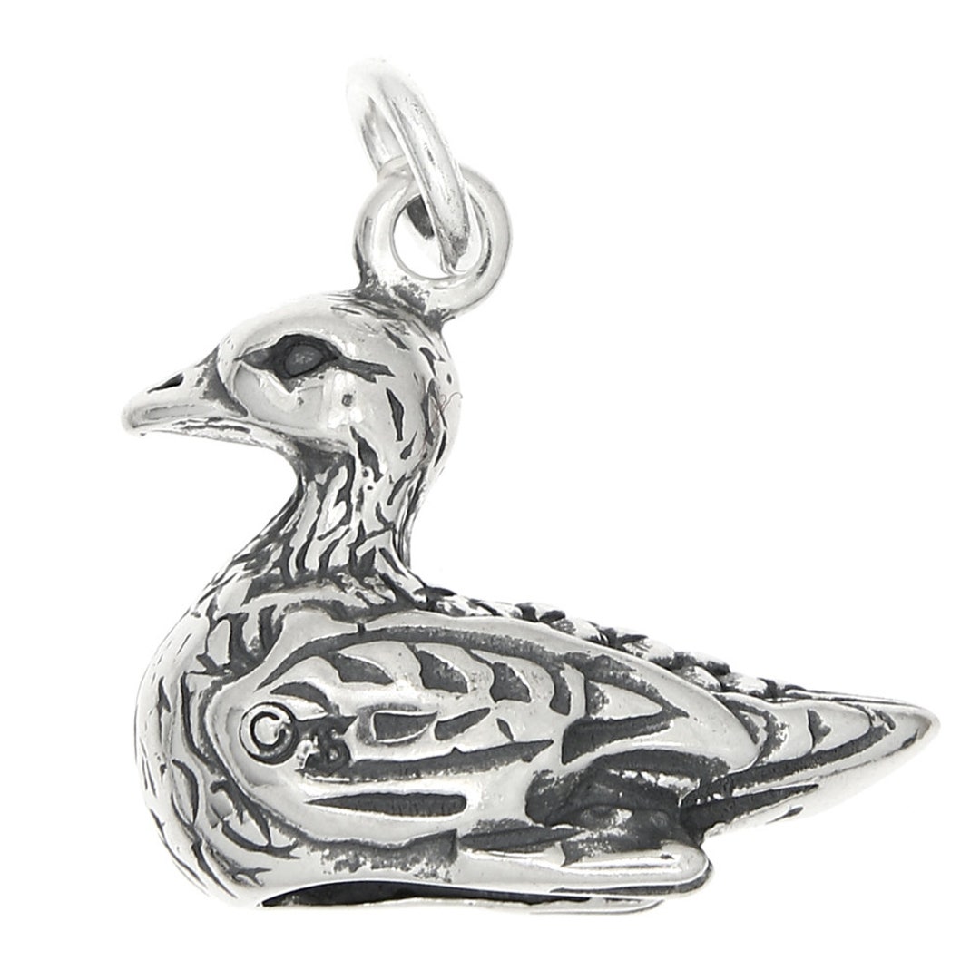 Oxidized Sterling Silver 3D Mallard Duck Charm - USA Made - Etsy