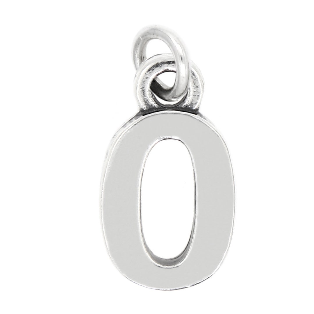 Number 0 Sterling Silver Large Zero Charm (with Options) - Etsy