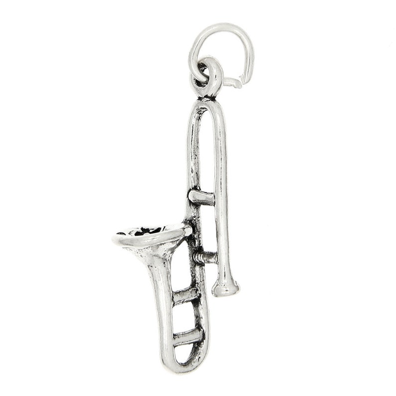Sterling Silver Band Instrument Trombone Charm 3d Charm - Etsy