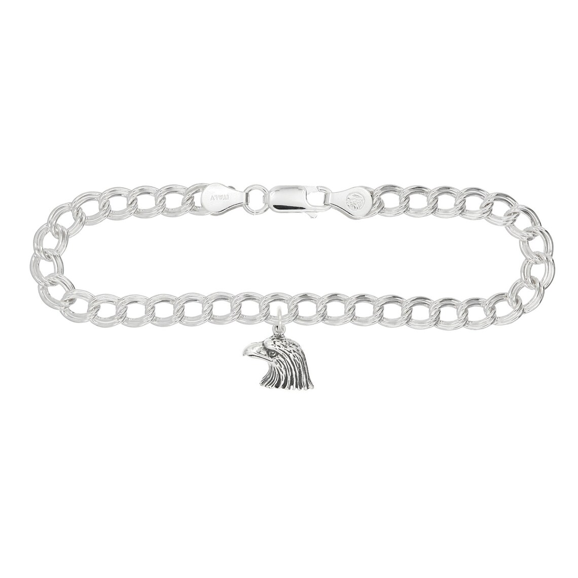 Sterling Silver Detailed Eagle Head Charm Pendant one Sided | Etsy