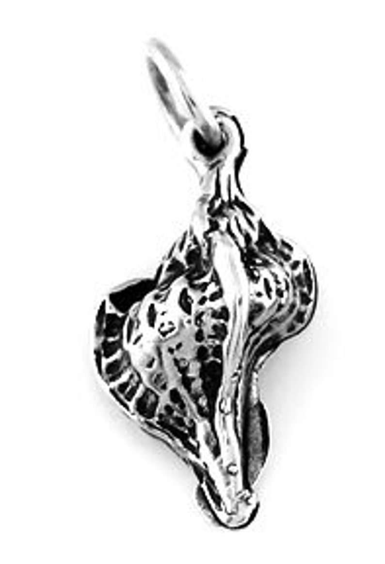 Sterling Silver Conch Shell Charm 3d Charm | Etsy