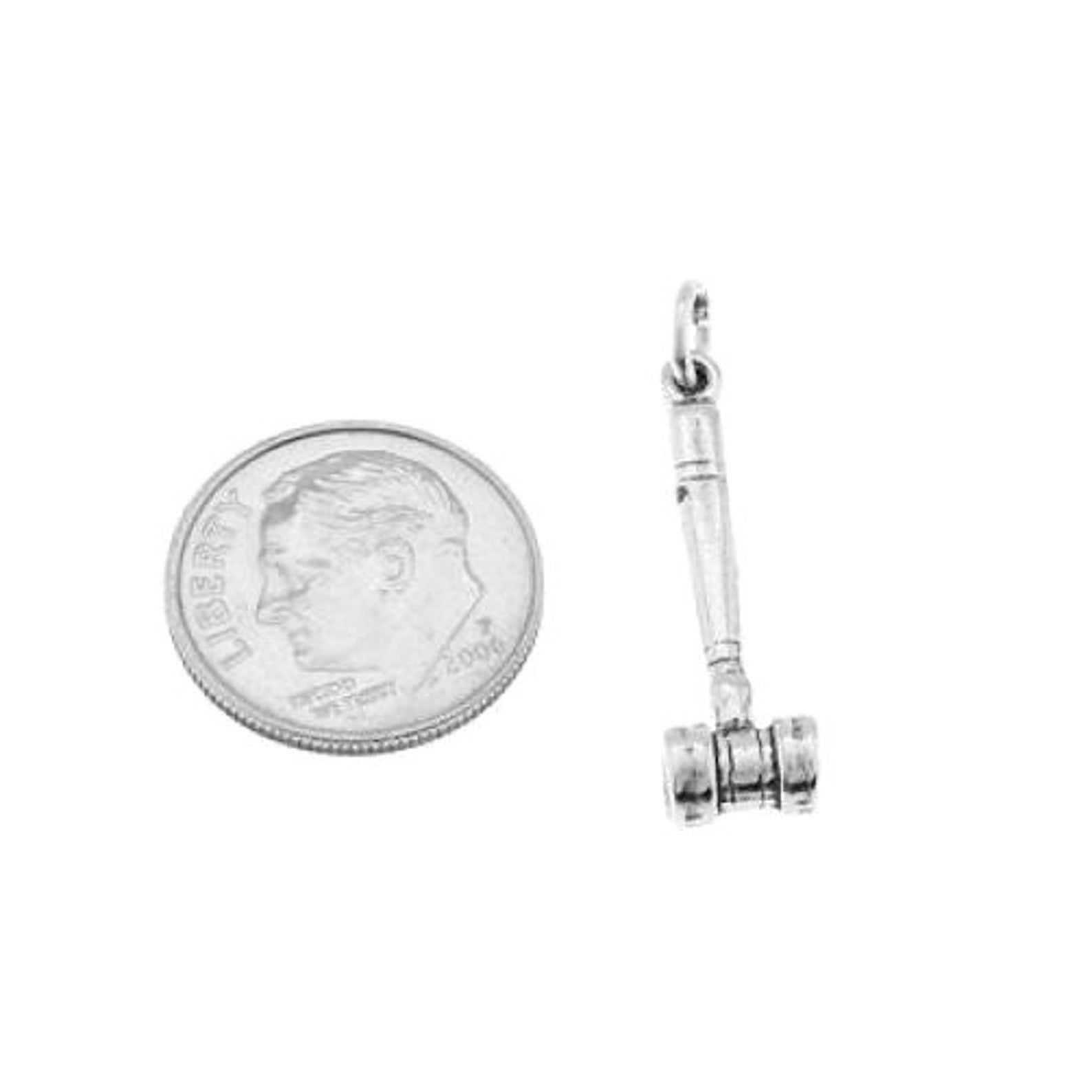 Sterling Silver Judicial Gavel Charm 3d Charm | Etsy