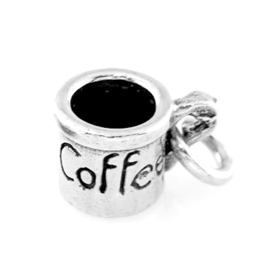 Sterling Silver Coffee Cup Charm 3d Charm | Etsy
