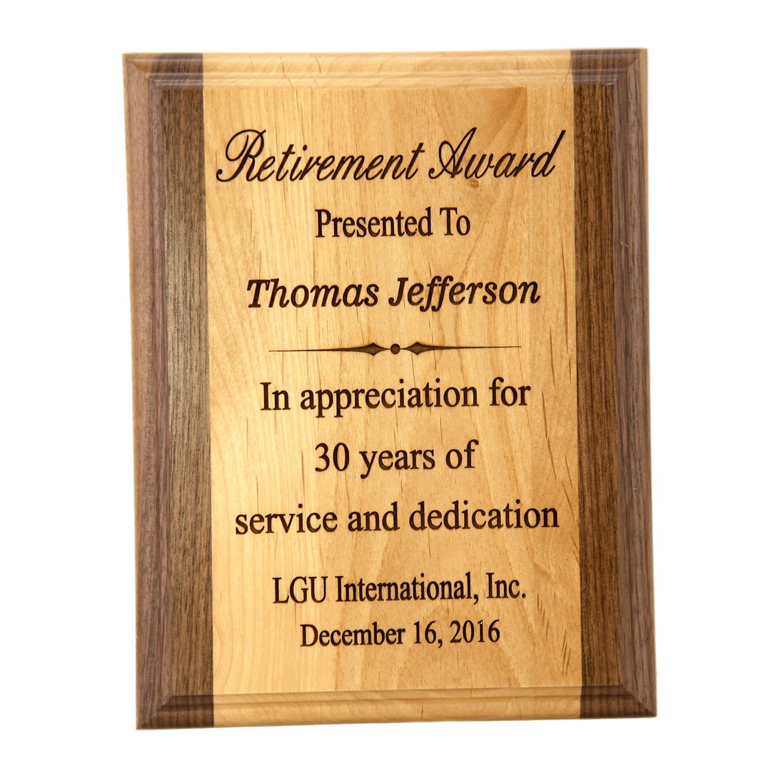 1 of Custom Personalized Wall Display Plaque for Retirement or ...