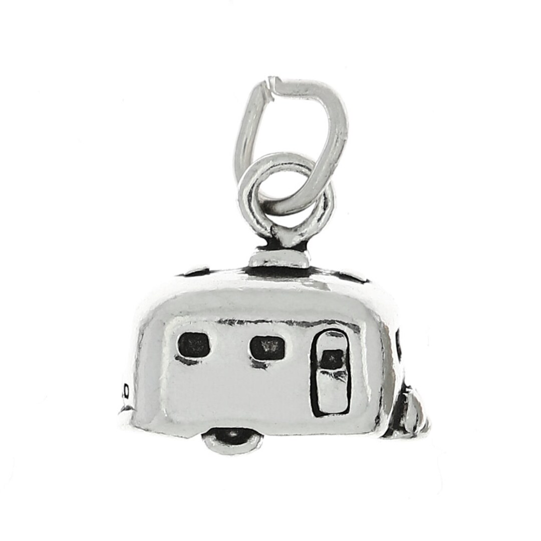 Small RV Vacation Camper Trailer Sterling Silver Charm (hollow Bottom ...