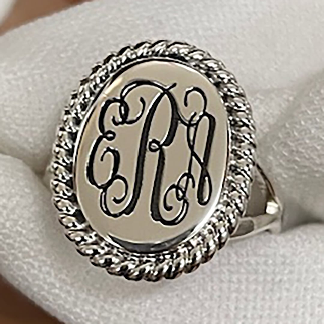 Nautical Personalize Ring Sterling Silver Personalized Monogrammed ...