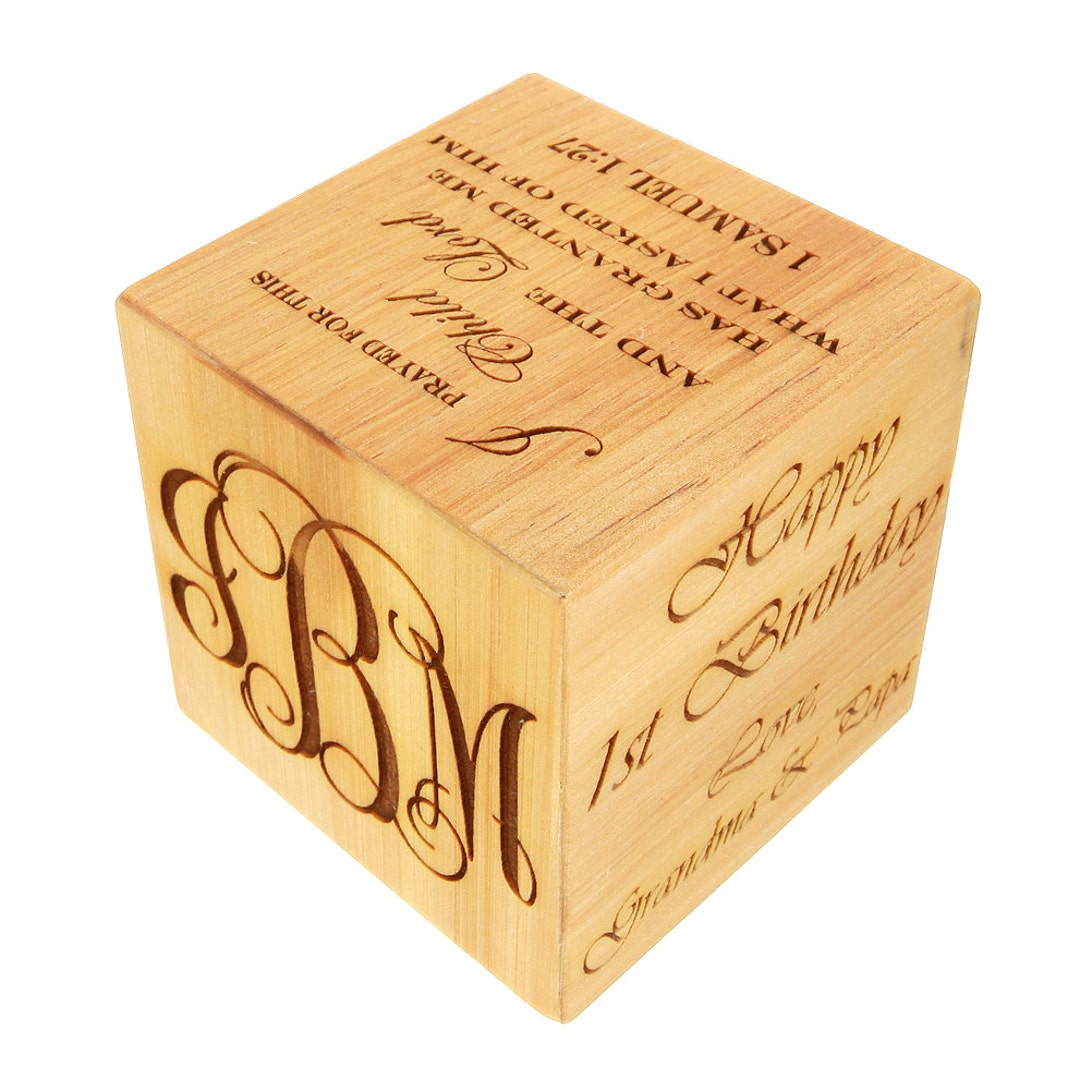 3 Inch Cube Personalized Nursery Decoration, Keepsake Wood Baby Block ...