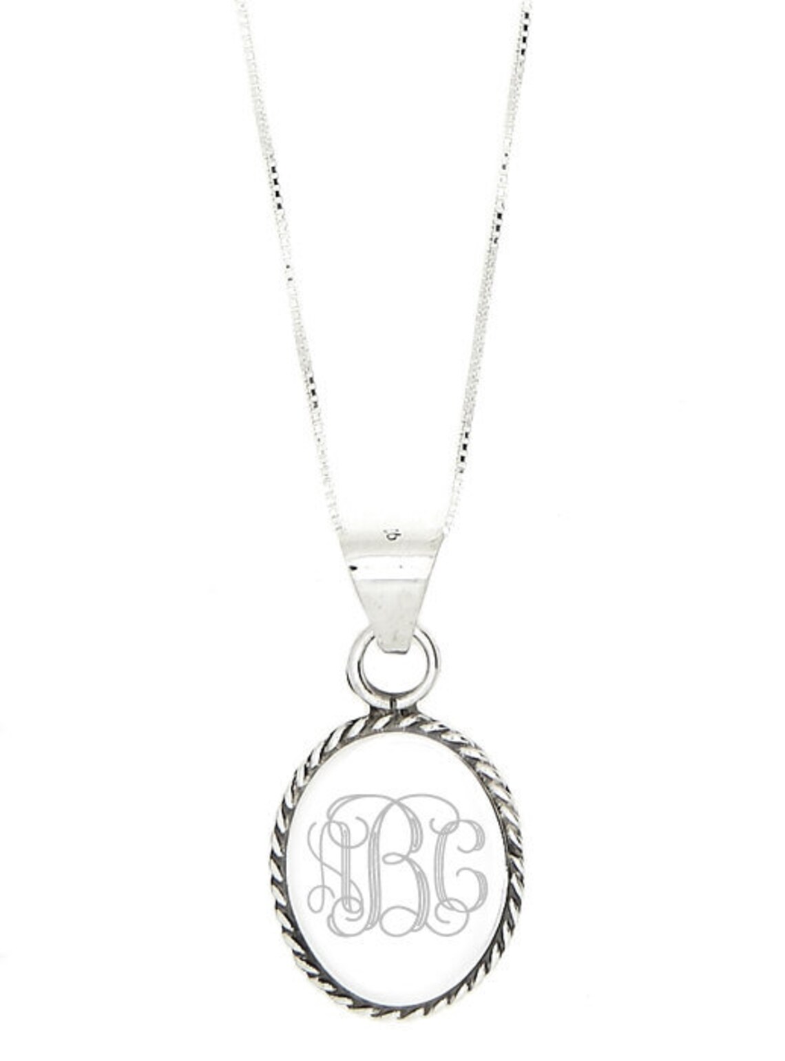 Sterling Silver Monogram Personalized Engravable Rope Edge - Etsy