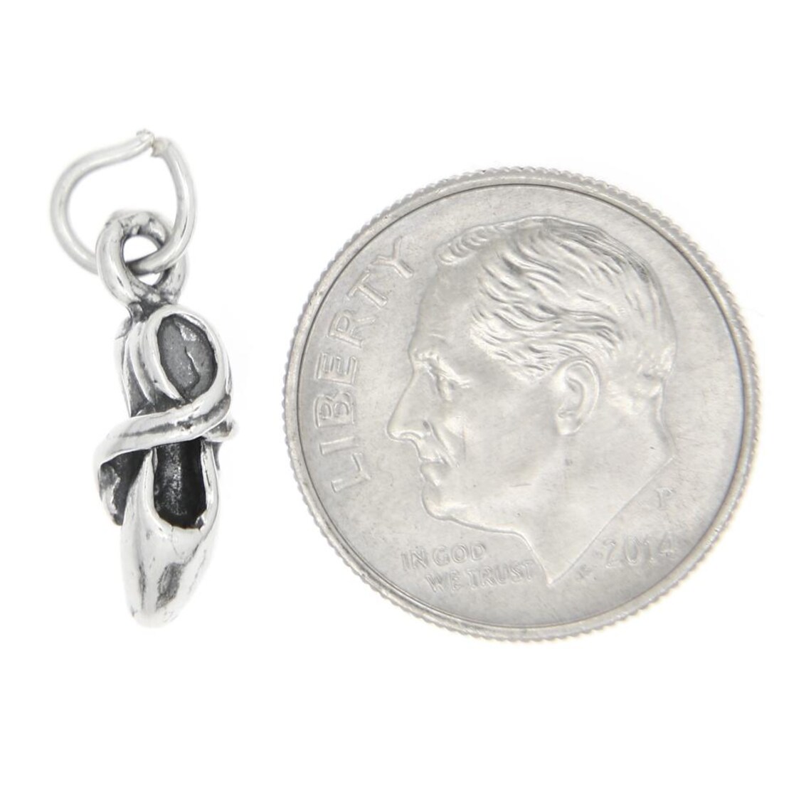 Ballet Slipper Pointe Shoe Sterling Silver Ballerina Charm Pendant (one ...