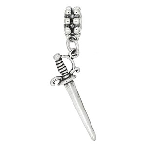Sterling Silver Dagger / Sword Charm 3d Charm with Options - Etsy