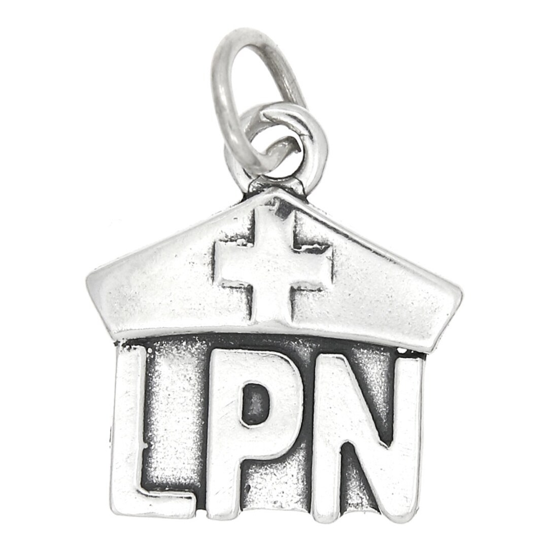 Sterling Silver Licensed Practical Nurse LPN Charm Pendant one Sided ...