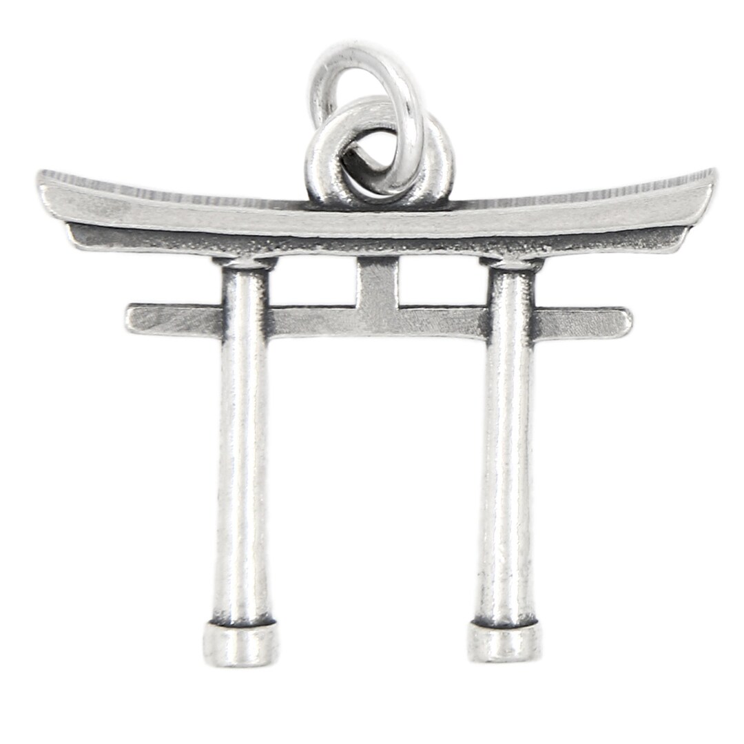 Torii Gate Charm Sterling Silver Oxidized Japanese Shinto Shrine -with ...
