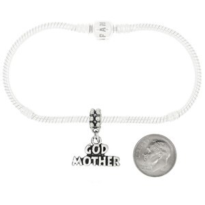 Sterling Silver God Mother Godmother Charm Pendant one Sided - Etsy