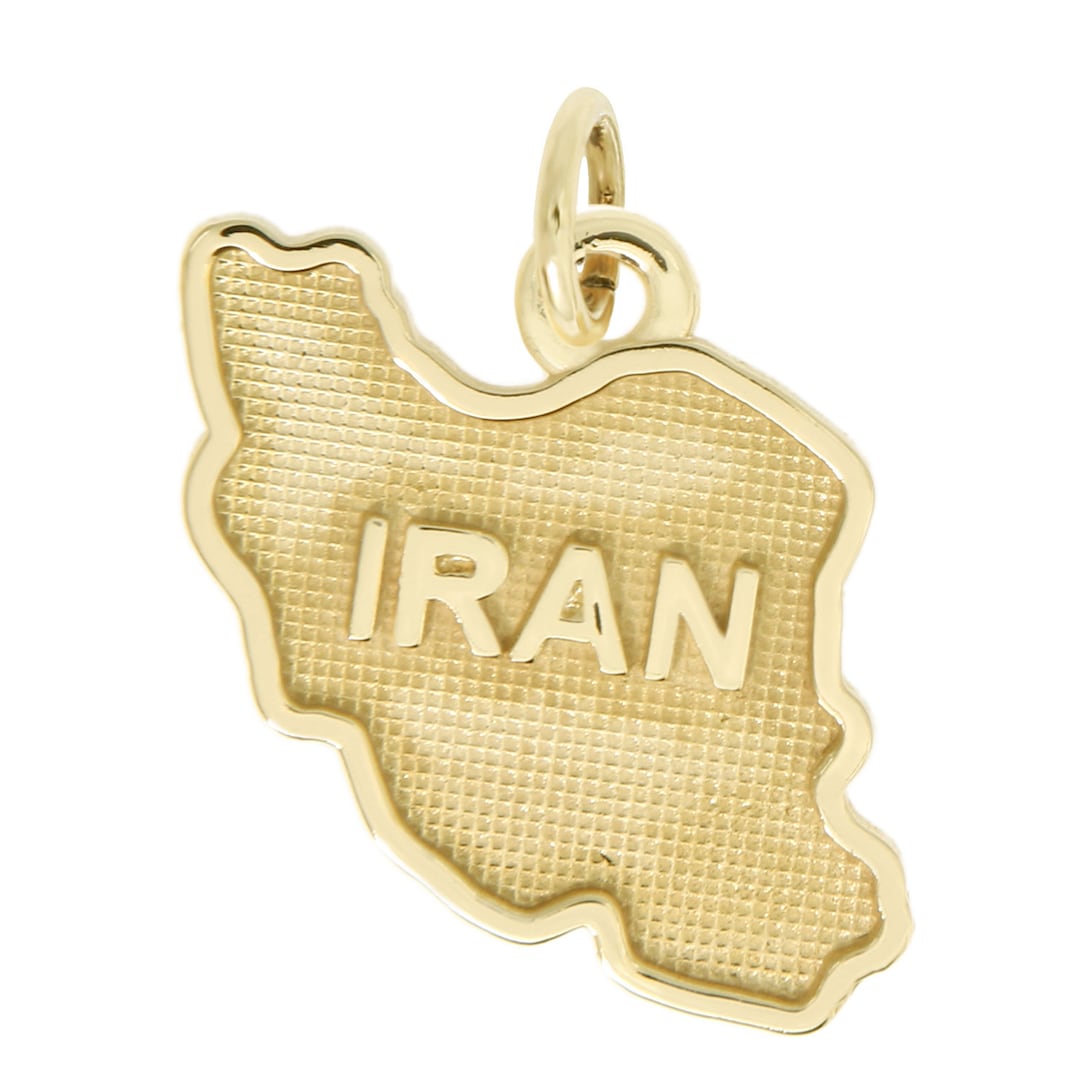 Iran 14kt Yellow Gold Polished Travel Charm Pendant (made in USA) - Etsy