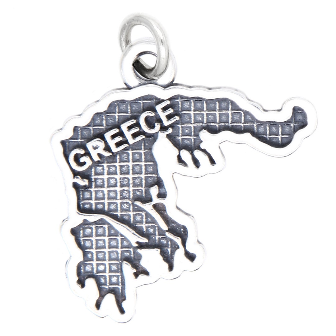 Greece Sterling Silver Map Travel Charm -with Options - Etsy