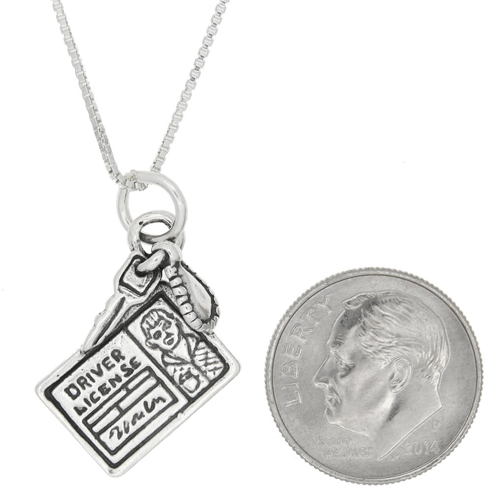 Sterling Silver Male Driver's License With Key Charm one | Etsy