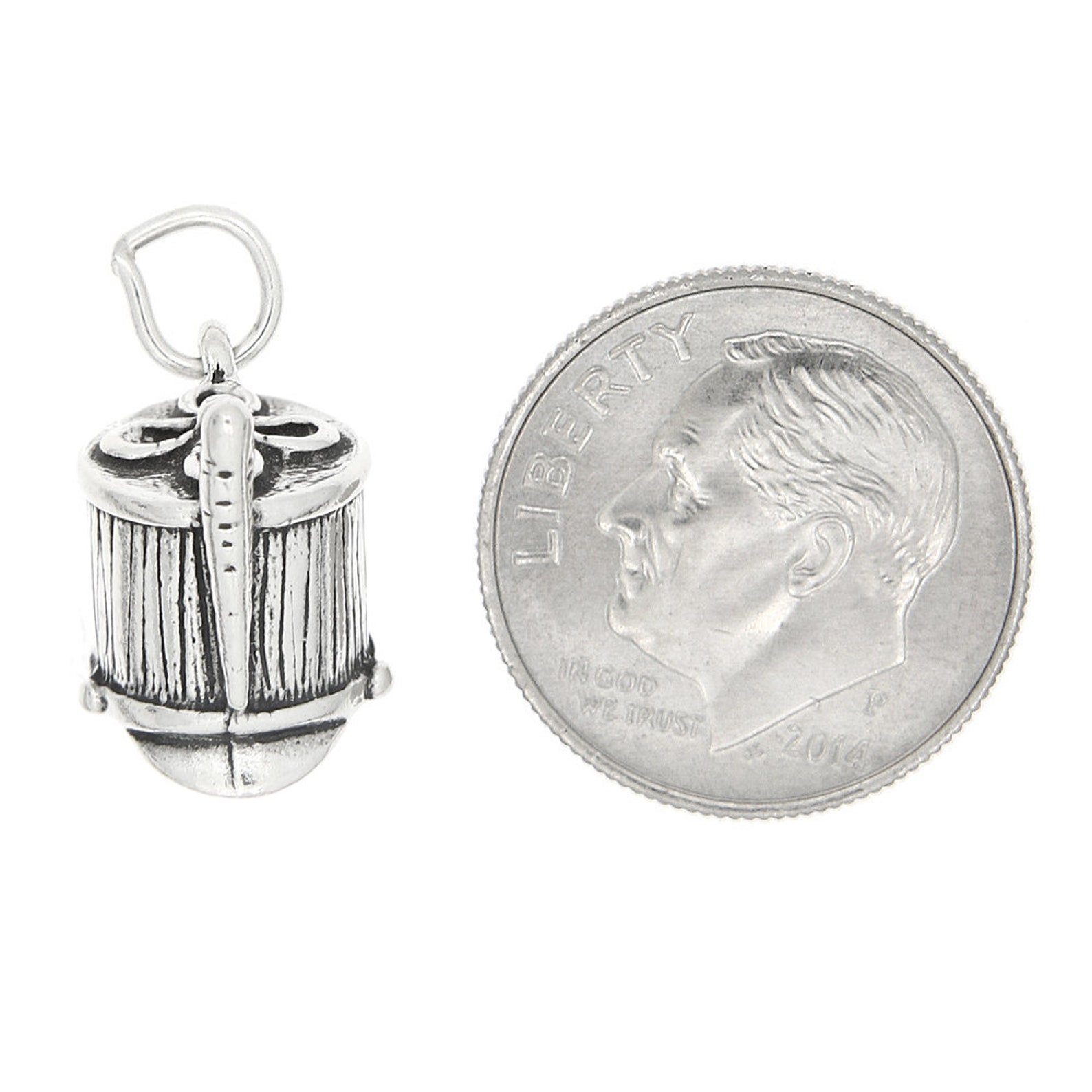 Sterling Silver Marching Band Hat Shako Charm Pendant 3D - Etsy