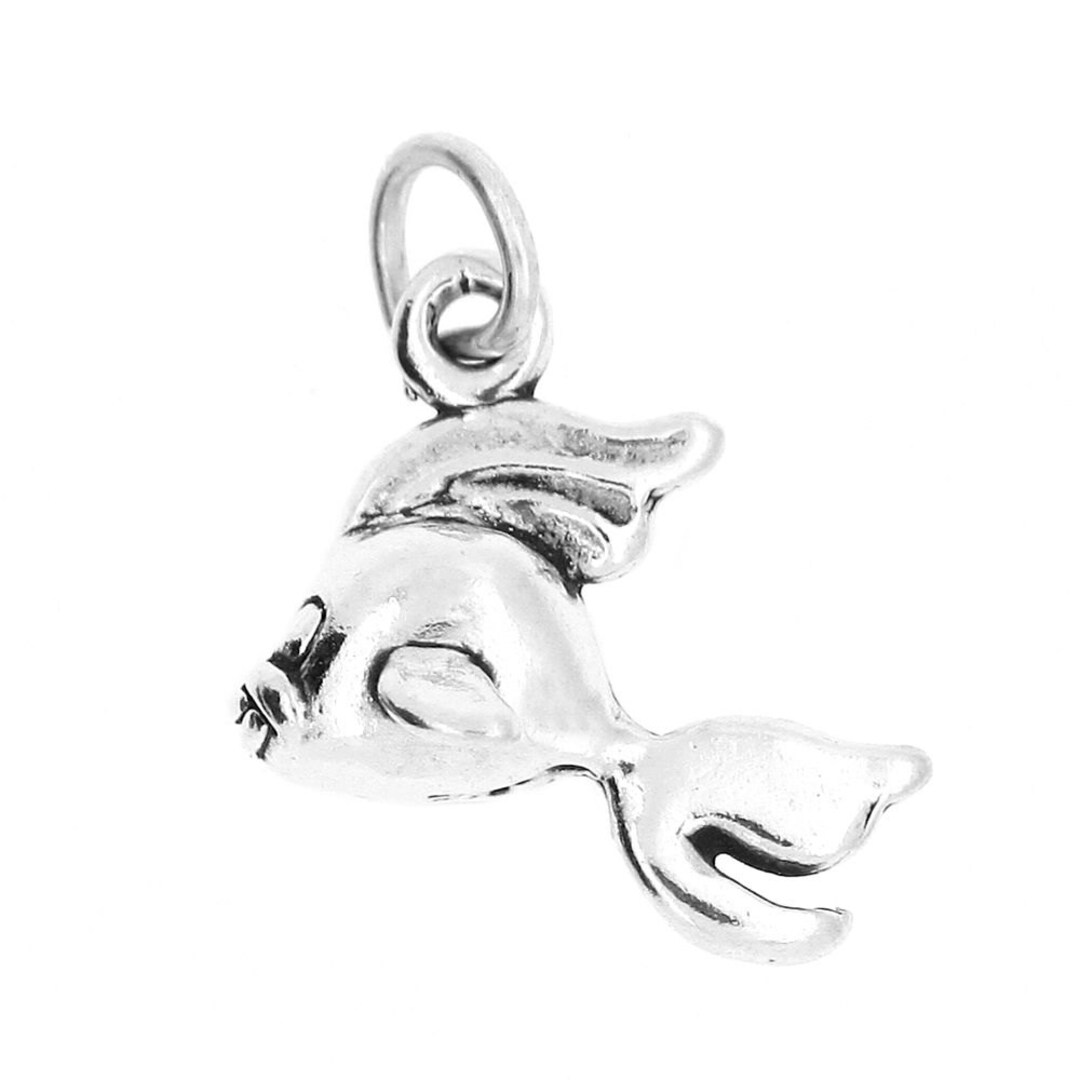 Goldfish Betta Fish Sterling Silver 3D Charm Pendant -with Options - Etsy