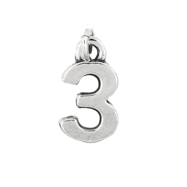 Number 3 Charm - Etsy