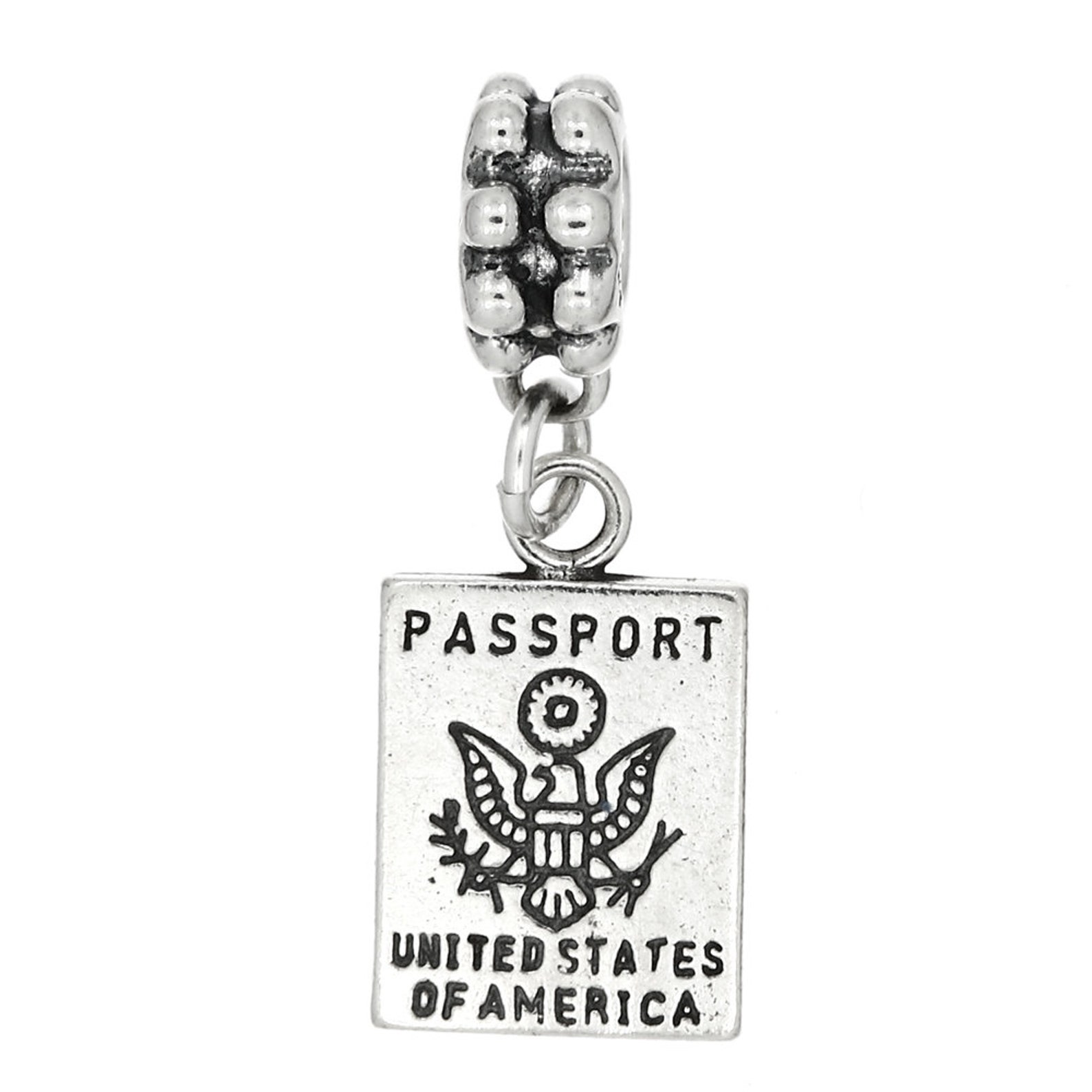 Sterling Silver US Passport Charm Flat Charm with Options | Etsy