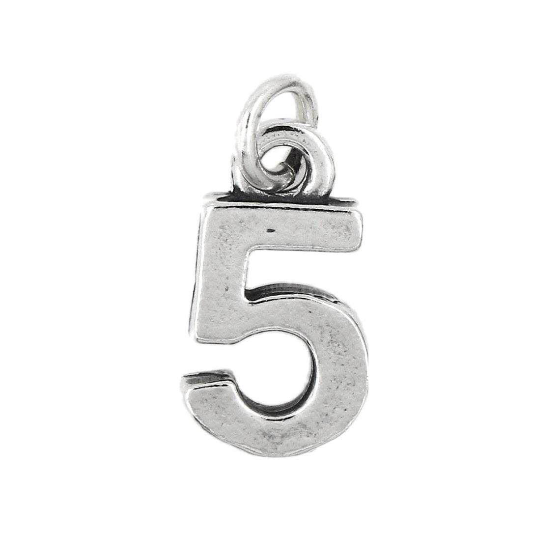Sterling Silver Number 5 Years Five Charm Pendant - Etsy