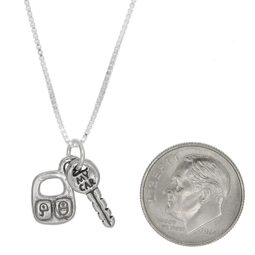 Oxidized Sterling Silver Car Key Charm: Driver Gift - With Options - Etsy