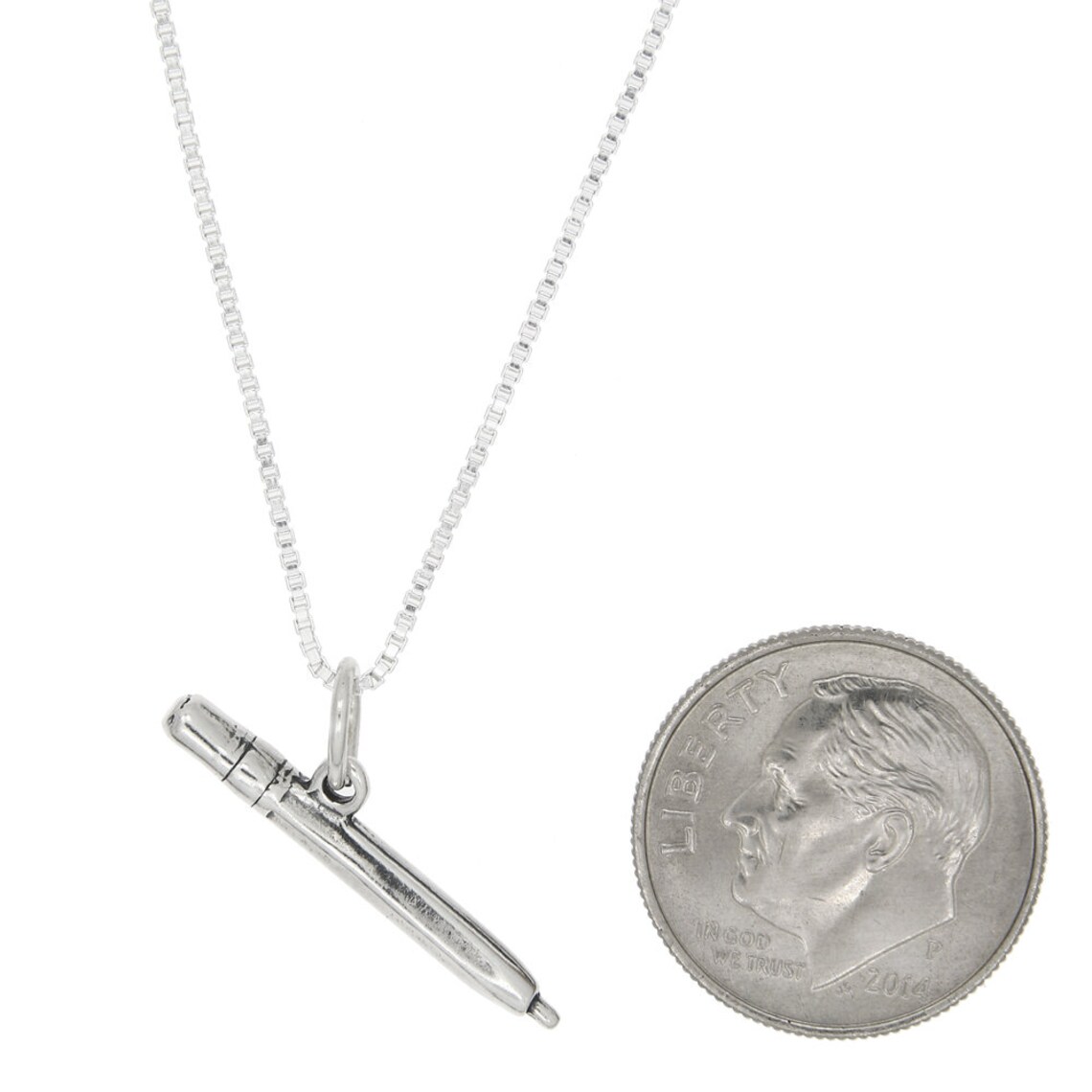 Sterling Silver Pen/pencil Charm 3d Charm with Options - Etsy