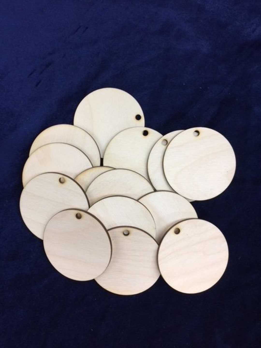 Total 12 of DIY Flat Laser Cut Unfinished Wood Wooden Craft Round Shape ...