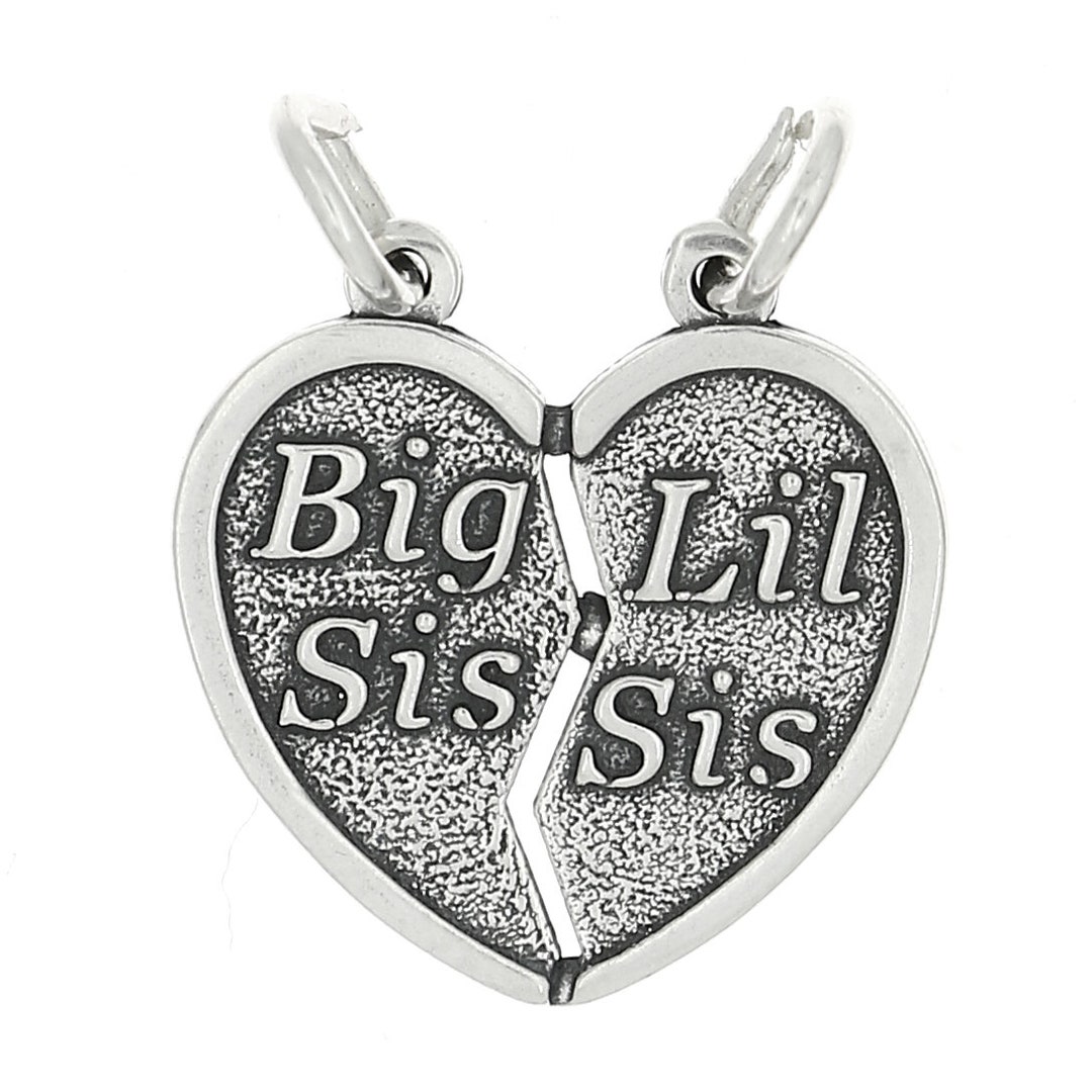 Sterling Silver Big Sis Lil Sis Charm: Shareable Sister Jewelry - Etsy