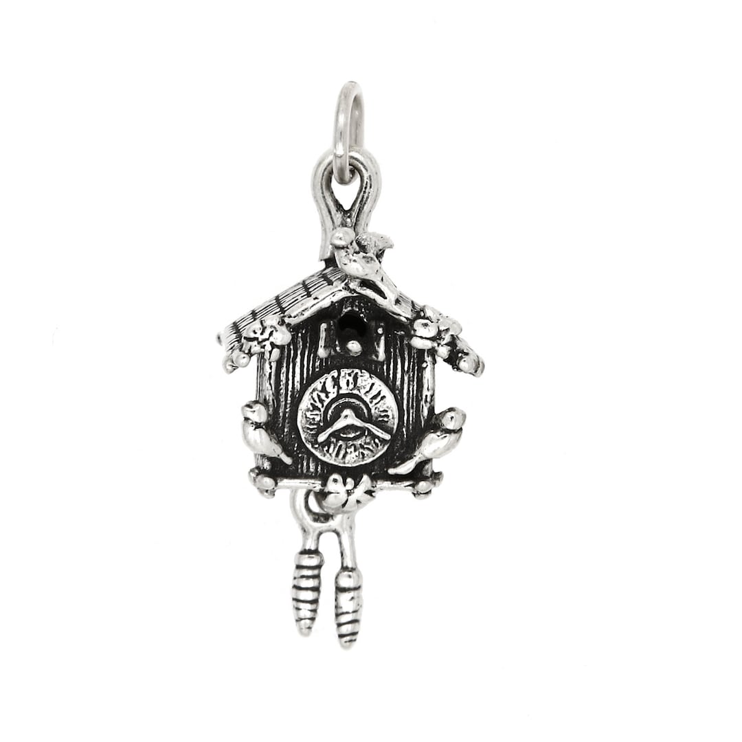 Cuckoo Clock Sterling Silver 3d Charm (hollow Bottom Charm) With ...