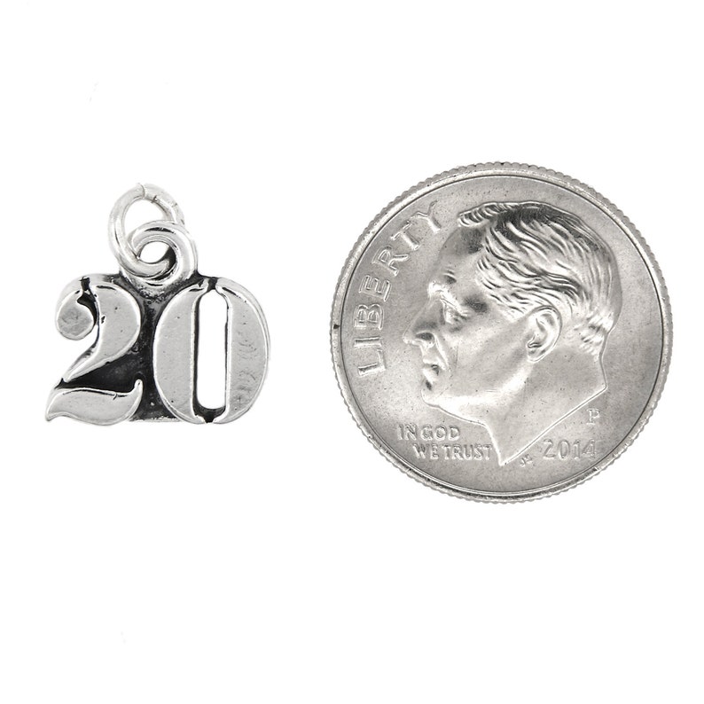 Sterling Silver Number 20 Twenty Years Charm - Etsy Canada