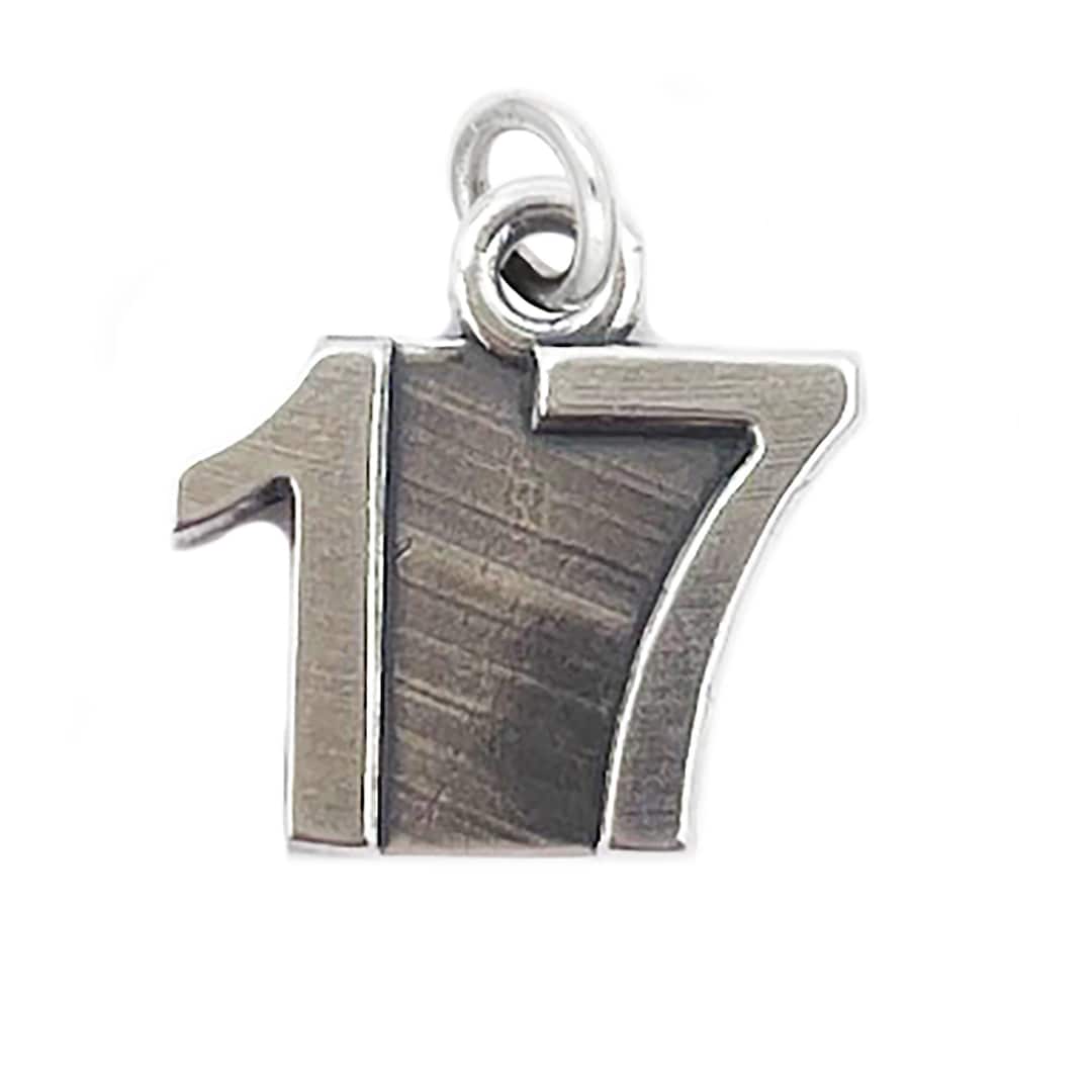 Number 17 Sterling Silver Large Seventeen Years 17th Birthday Charm ...