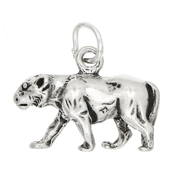 Sterling Silver Prowling Panther Charm 3d Charm | Etsy