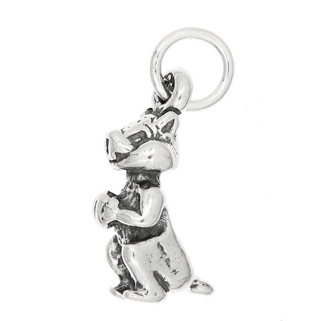 Chipmunk Holding Nut Sterling Silver 3d Charm -with Options - Etsy