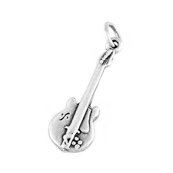 Sterling Silver Electric Guitar Charm 3d Charm | Etsy