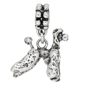 Sterling Silver Fancy Poodle Dog Charm Pendant 3D Charm with Options - Etsy
