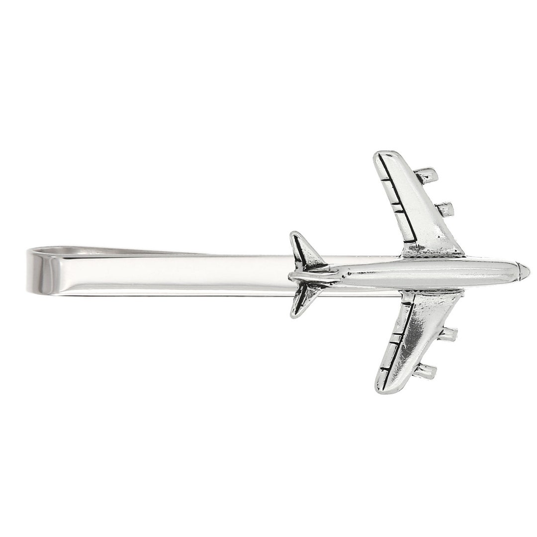 Airplane Plane Tie Clip Sterling Silver Personalized Tie Bar - Etsy