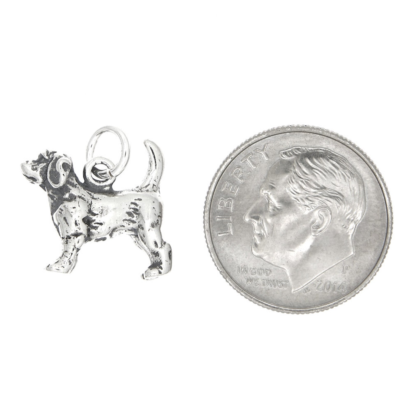 Sterling Silver Beagle Dog Charm 3d Charm with Options | Etsy