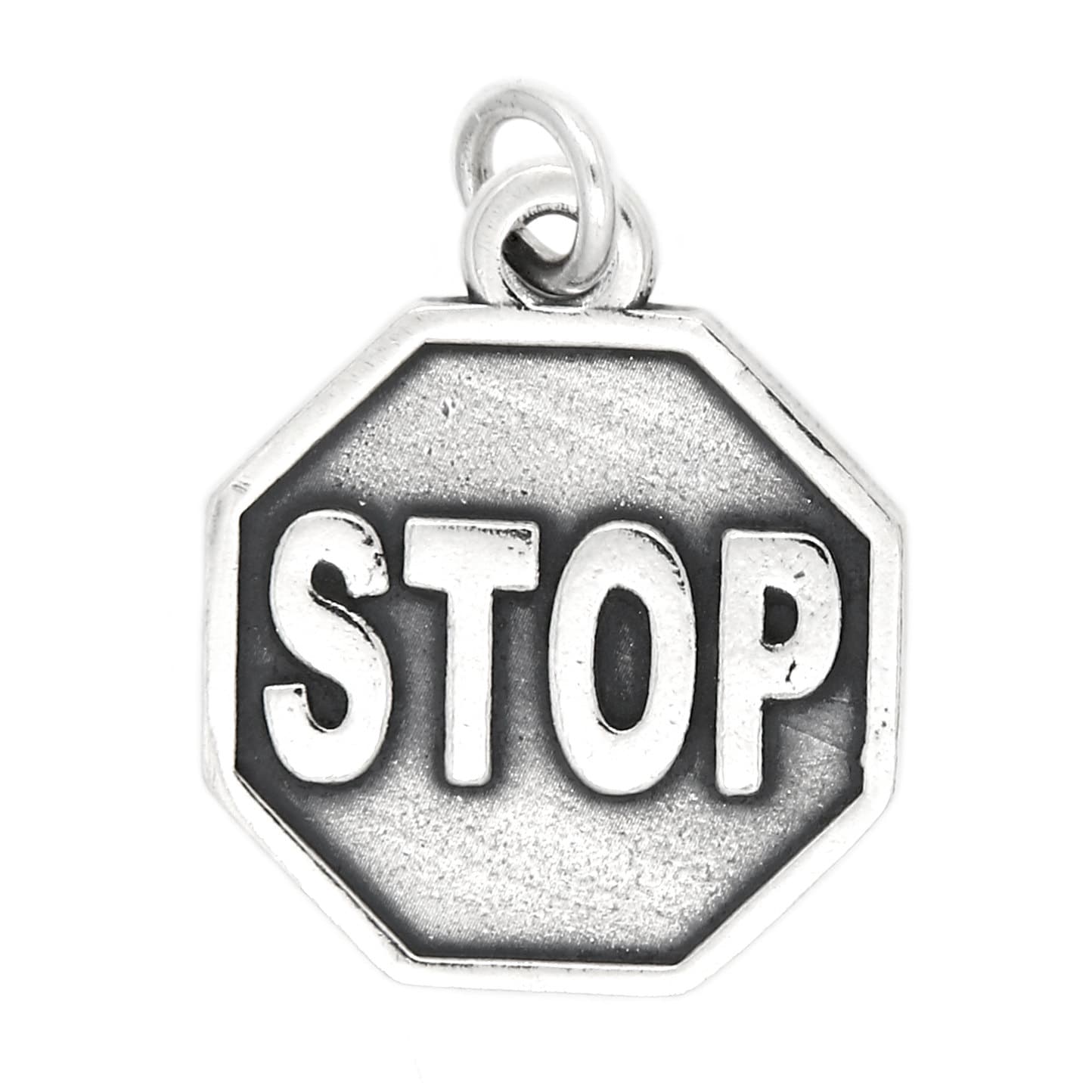 Sterling Silver Stop Sign Charm with Options - Etsy UK