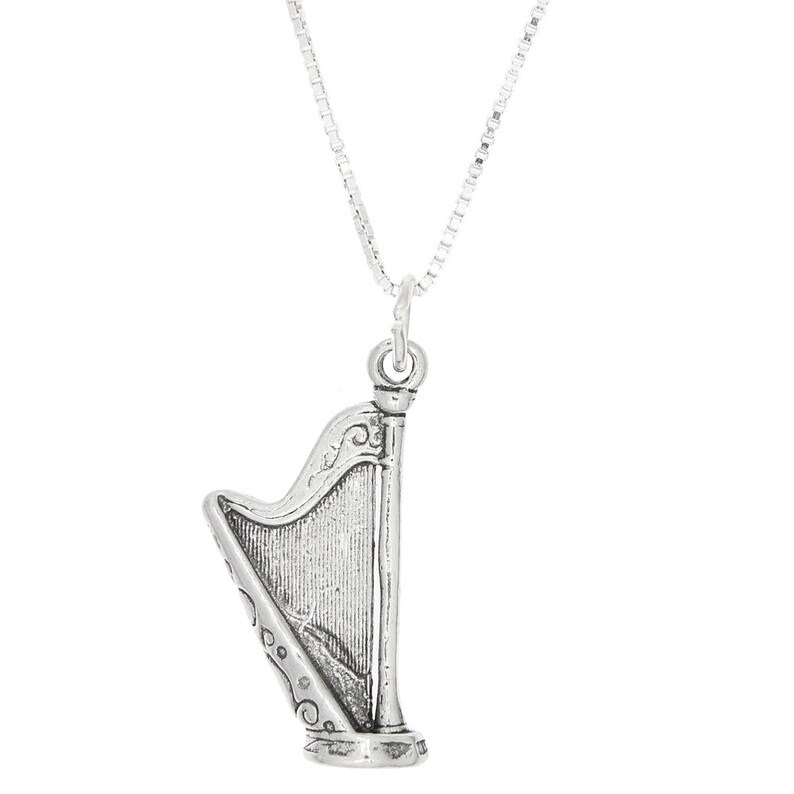 Sterling Silver Musical Instrument Harp Charm Pendant 3D - Etsy