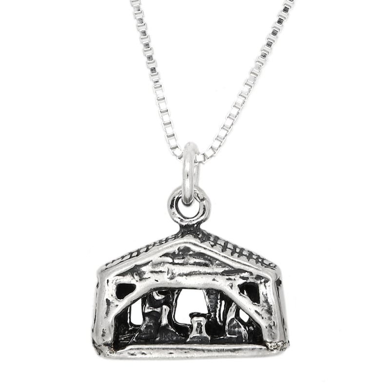 Sterling Silver Nativity Scene Charm 3d Charm with Options - Etsy