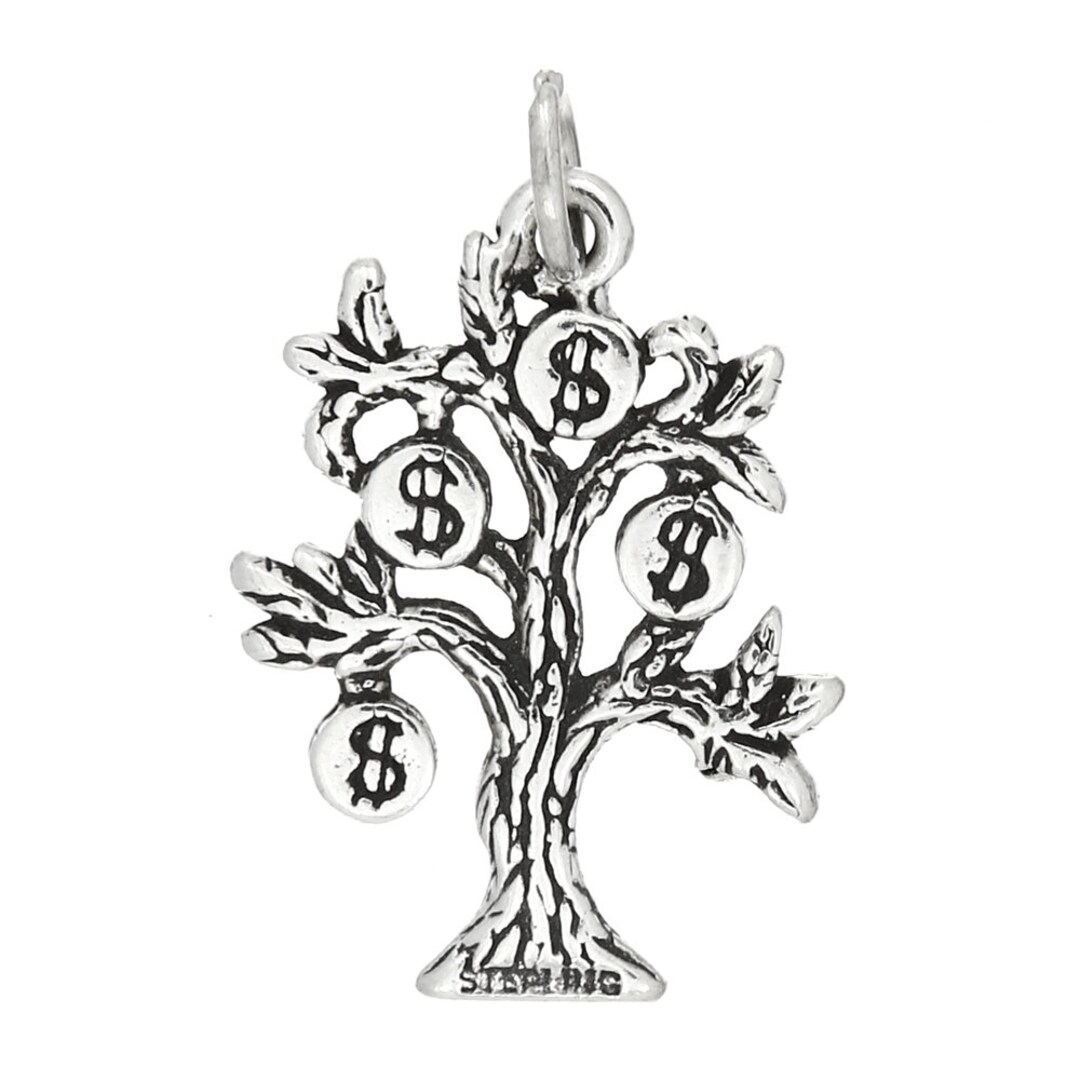 Money Tree Sterling Silver Charm (flat Charm) -with Options - Etsy