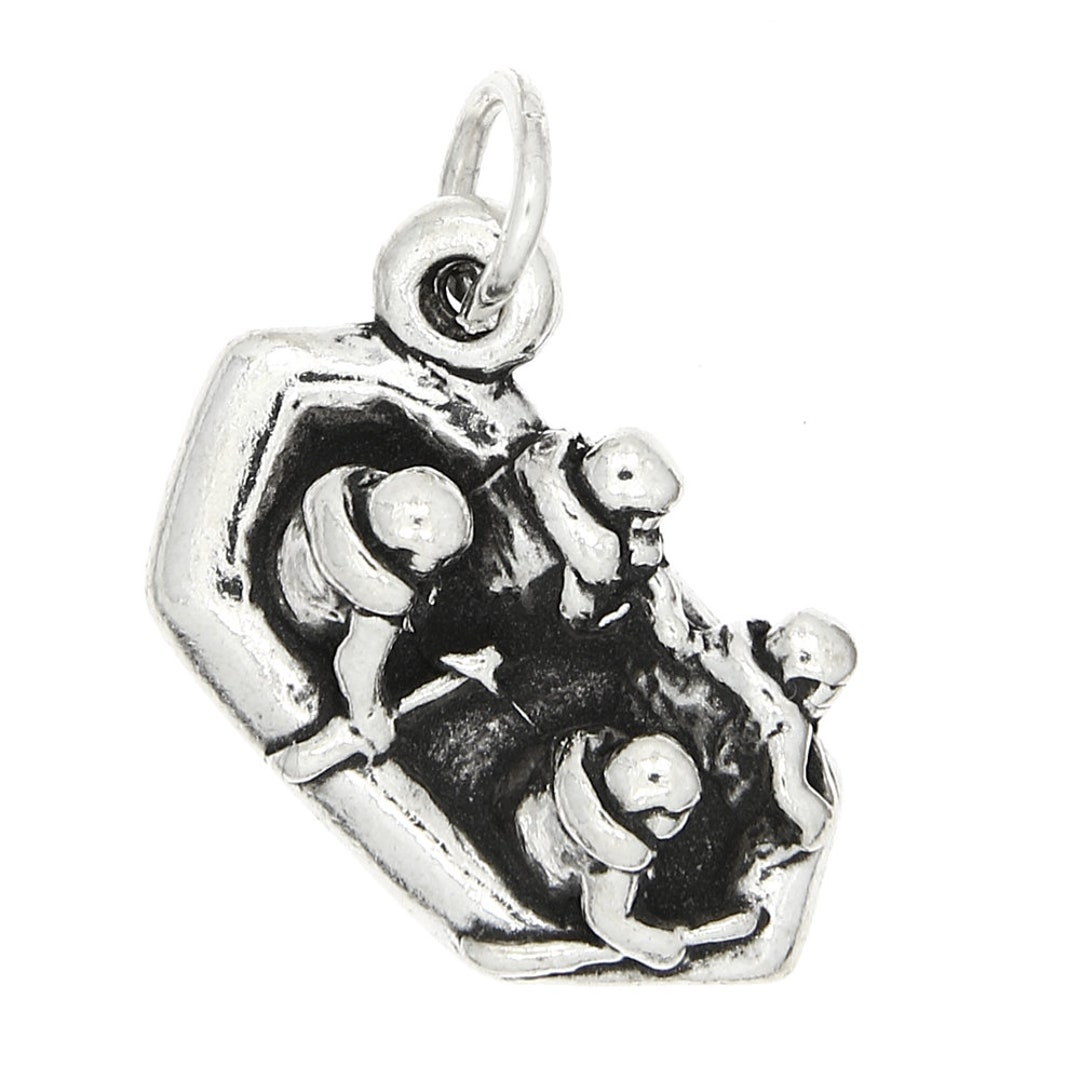 Raft Rafters Whitewater Rafting Sterling Silver 3D Charm -with Options ...