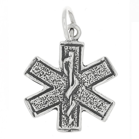 Sterling Silver Medical Paramedic Symbol Charm with Options - Etsy