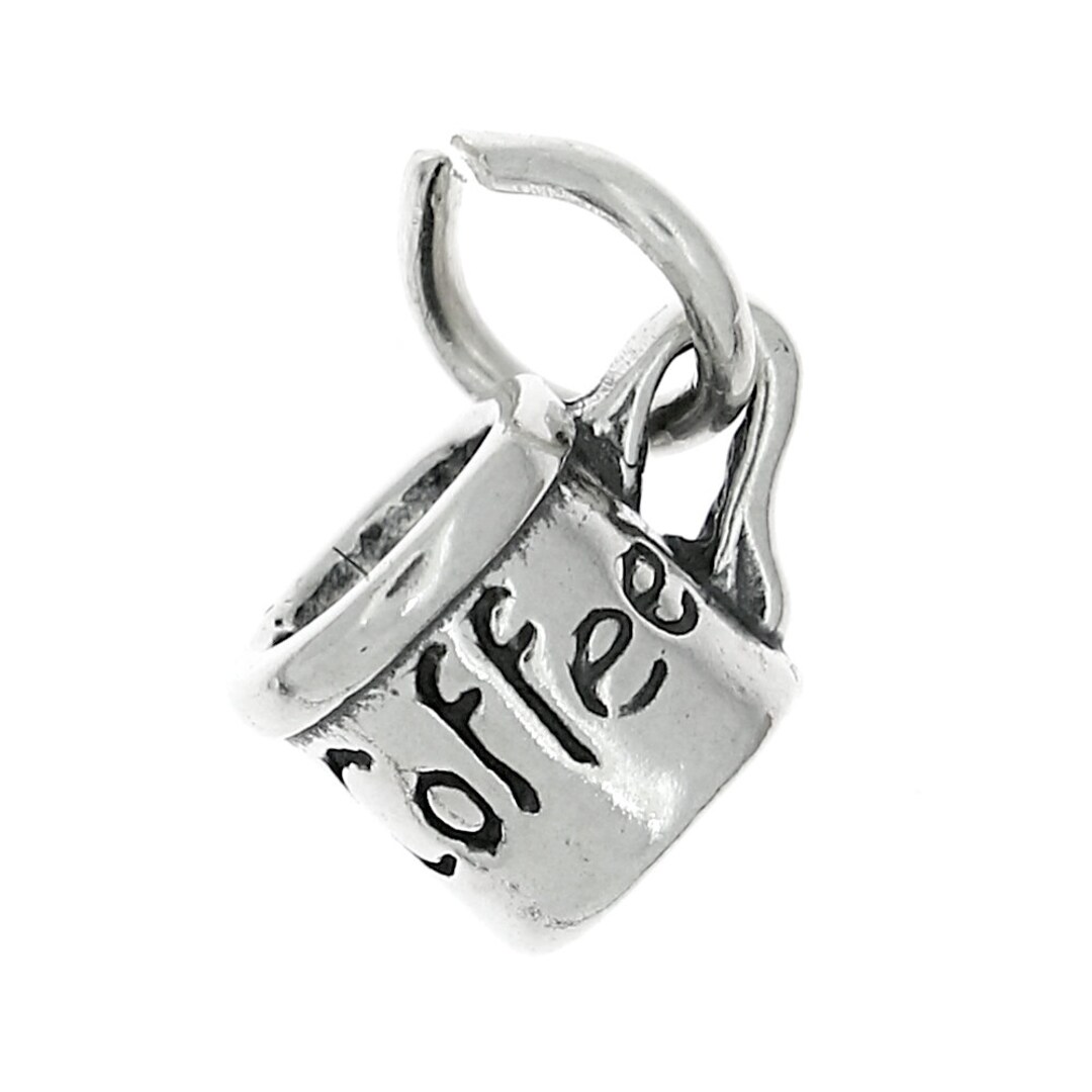 Sterling Silver Coffee Cup Charm 3d Charm - Etsy