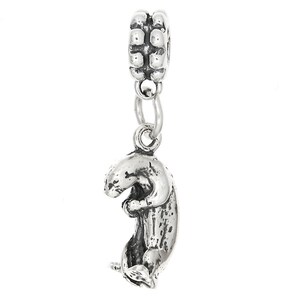Sterling Silver Sea Otter Charm 3D Charm with Options - Etsy
