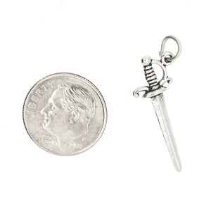 Sterling Silver Dagger / Sword Charm 3d Charm with Options - Etsy