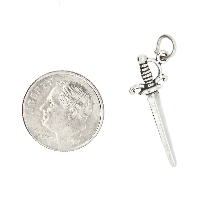 Sterling Silver Dagger / Sword Charm 3d Charm with Options | Etsy