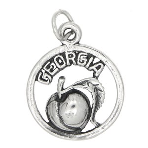 Sterling Silver Georgia Peach Disc Charm with Options - Etsy